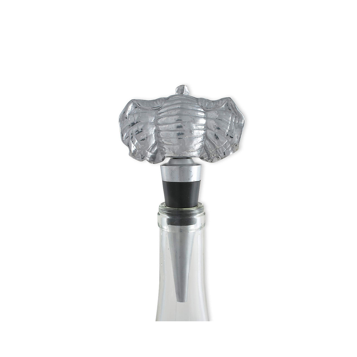 Arthur Court Designs Aluminum Elephant Bottle Stopper Wine Topper Silicone Saver 5 inch Tall