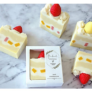 Bath & Body Works- 3-Wick Scented Candle 14.5 OZ Burns 25-45 Hours and Strawberry Cake soap (Golden Berry Mistletoe)