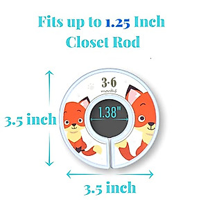 HarperLynn Baby Closet Size Dividers - Set of 8 Woodland Animal Nursery Clothes Organizers - Newborn Infant to Toddler - Fox Bear Designs