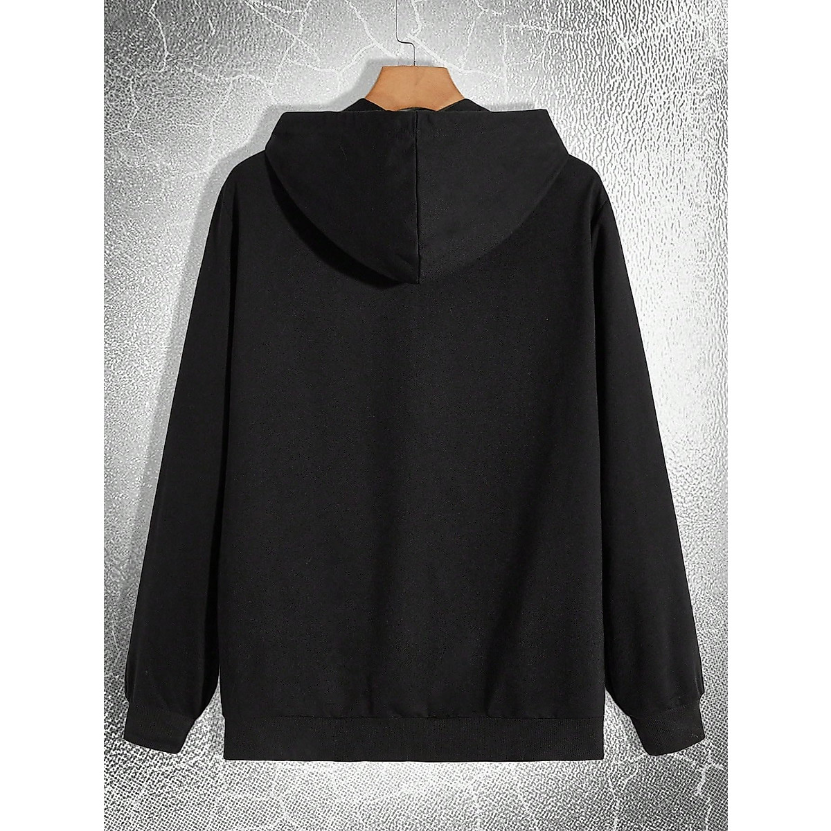 SHENHE Men's Skeleton Hoodie Drawstring Zip Up Graphic Sweatshirt Streetwear Black L