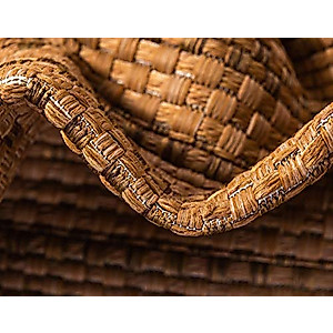 Unique Loom Outdoor Border Collection Transitional Indoor & Outdoor Casual Striped Tonal Border Area Rug (6' 0 x 9' 0 Rectangular, Light Brown/ Olive)