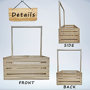 Wooden Baby Shower Crate Closet,Baby Basket with Handle,Large Baby Storage Crate Hamper,Baby Shower Gifts,Wooden Gift Crate,Welcome Gifts Basket for New Born Girls Boys,Pregnancy Gifts for New Parents