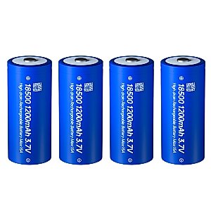 Imren 18500 Rechargeable Batteries, 4PCS IMR 18500 3.7V 1200mAh Rechargeable Battery for Flashlight, Solar Garden Light with Button Top