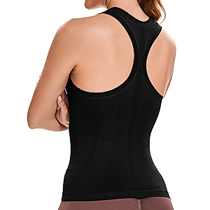 MathCat Workout Tank Tops for Women Sleeveless Gym Tops Seamless Racerback Athletic Yoga Shirts Black