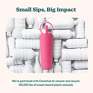 REDUCE Halo 24 oz Stainless Steel Vacuum Insulated Tumbler - Spill Proof Travel Mug with Flip Handle Lid - Keeps Drinks Cold for 32 Hrs - Dishwasher Safe - Cupholder Friendly - Dragonfruit