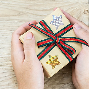 Fiercy 1 inch Gold Star Stickers with Glitter Holographic Pattern, 500 pcs Sparkling Self-adhensive Label Roll, Star Shape Reward Stickers for Kids Behavior