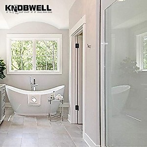 KNOBWELL 12 Pack 4" X 4" Matte Black Door Hinges Rounded Square Corner, 5/8 Inch Round Radius Exterior Door Hinge in Black