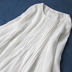 Formal Dresses for Women Wedding Guest Spring and Summer Cotton and Linen Baptism Casual Dresses Girls Dresses White