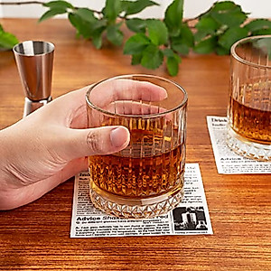 Restaurantware Elysia 12 Ounce Whiskey Glasses 6 Cut Rocks Glasses - Lead-Free Weighted Base Clear Glass Tumblers Dishwasher-Safe For Scotch Bourbon And Cocktails
