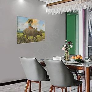 Art Poster of The Work of Filipino Rural Landscape Painter Fernando Amorsolo Canvas Poster Wall Art Decor Print Picture Paintings for Living Room Bedroom Decoration Frame-style 20x16inch(50x40cm)