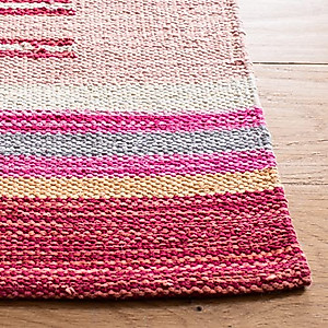 SAFAVIEH Cotton Kilim Collection 4' x 6' Red / Ivory KLC301Q Handmade Southwestern Boho Tribal Cotton Area Rug