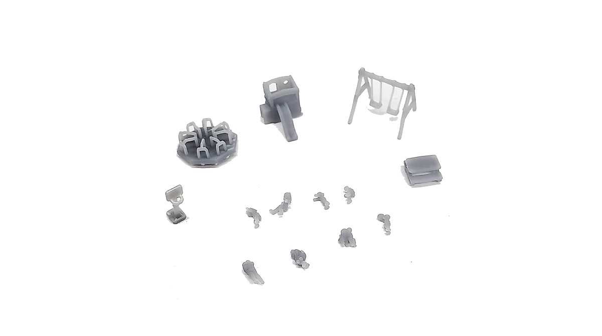 N Scale Children Playground Set for Model Railroads