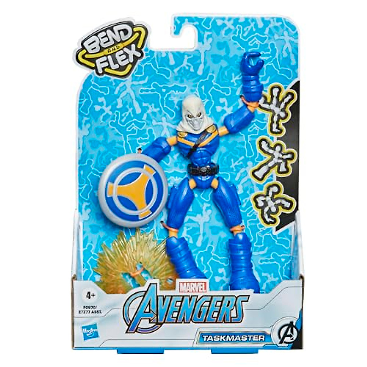 Avengers Marvel Bend and Flex Action Figure Toy, 6-Inch Flexible Taskmaster Figure, includes Accessory, for Kids Ages 4 and Up