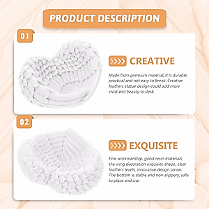 Zerodeko Angel Wings Heart Tray Trinket Earrings Ring Candy Storage Holder Candy Chocolates Jewelry Key Holder Decorative Dish Jewelry Holder White