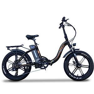EMOJO RAM SS Street 750W Folding Electric Road Bike for Adults 20 Inch Fat Tire Outdoor E Bike with 48V 10Ah Lithium Battery 20MPH 30 Miles Pedal Assist E Bicycle 7 Speed and LCD Display (Black)