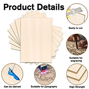 DIYDEC 24 Pack Basswood Sheets 4 x 6 x 1/16 Inch Thin Plywood Wood Sheets Unfinished Wood Squares Boards Balsa Wood Sheets for Crafts Architectural Models Laser Cutting Wood Burning and Drawing