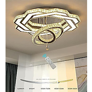 W32'' Living Room Modern Crystal Chandelier Large Foyer Chandeliers Crystal Shades Chandeliers Entrance High Ceiling Chandeliers Bedroom Dining Shandaler 3000K-6000K Infinity Lighting Fixtuers Lamps
