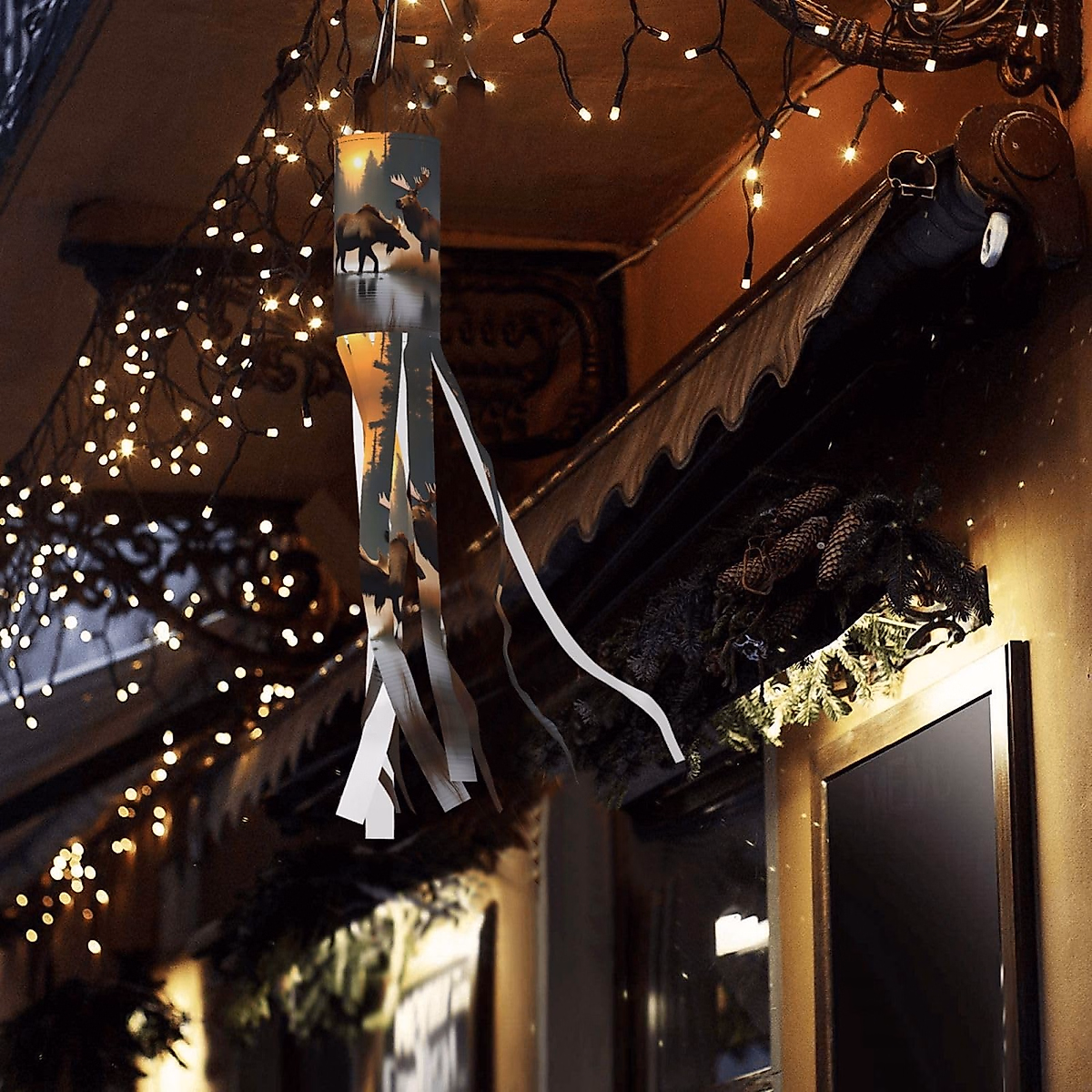 Deer Bear Moose Thrilling Holiday Outdoor Decor Witch Windsocks for Unforgettable Seasonal Displays