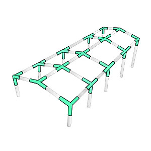 INS Import Canopy Fittings Kit Low Peak Frame Carport Connectors, Full Set for 6, 8, 10 Legs, Choose Size (for 10 Legs)