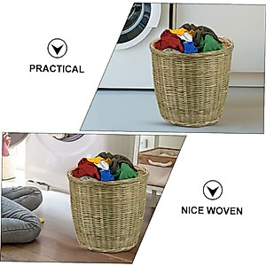 FONDOTIN Basket Storage Basket Garbage Can Dirty Clothes Basket Blanket Organizer Rubbish Paper Bin Farmhouse Wastebasket Bin Round Wastebasket Compost Bin Trash Can Versatile Basket