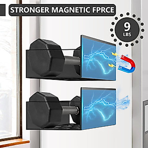 SMRCAD Magnetic Spice Rack Organizer for Fridge Seasoning Organizer for Kitchen storage with Screw or Adhesive Hanging,Magnetic Shelf with Hook for Refrigerator and Oven (Black, 6pack)