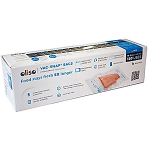 Oliso Pro VAC-SNAP Bags for Oliso Vacuum Sealers (Large, 1 Gallon, 10 Bags)