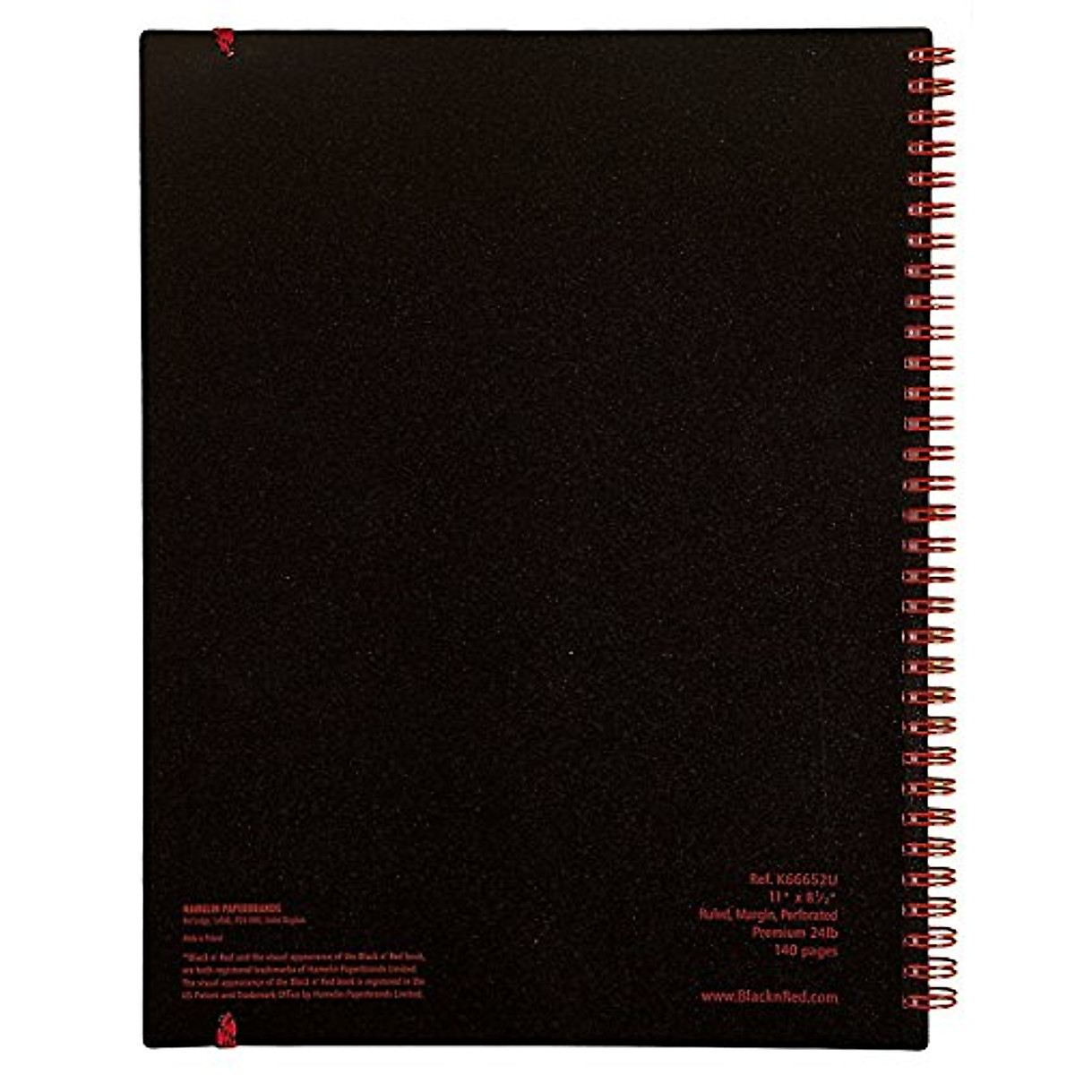 Black n' Red Twin Wire Poly Cover Notebook, 11" x 8-1/2", Black/Red, 70 Ruled Sheets. 5 Pack (K66652) - Bundle Includes Plexon Ballpoint Pen