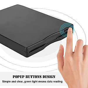 1.44 MB External USB FDD Floppy Disk Drive for PC Laptop , Floppy Diskette Disk Drive Notebook | Black USB External Floppy Diskette with Shockproof Footrest