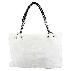 Plush Single Shoulder Bag Large Capacity Fuzzy Handbag Tote for Women Lady Cute Portable Daily Bag