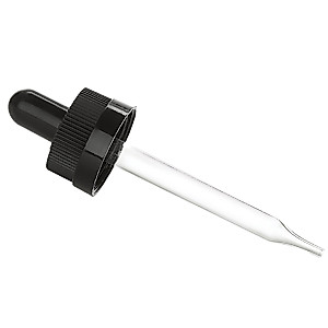 Perfume Studio Glass Eye Droppers with Fine Ribbed Child Resistant Closure Cap, 12-Pack Fits 1 oz / 30 ml Perfume Studio Essential Oil & Boston Round Bottles with a 20/400 Finish.