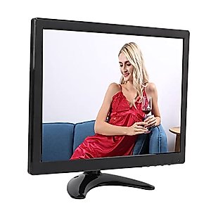 Akozon 12.1in TFT LED, 12.1in TFT LED Monitor with VGA HD Multimedia AV BNC USB DC Input Port Portable HD Color Screen Display with Speaker Remote Control 100‑240V(US Plug)