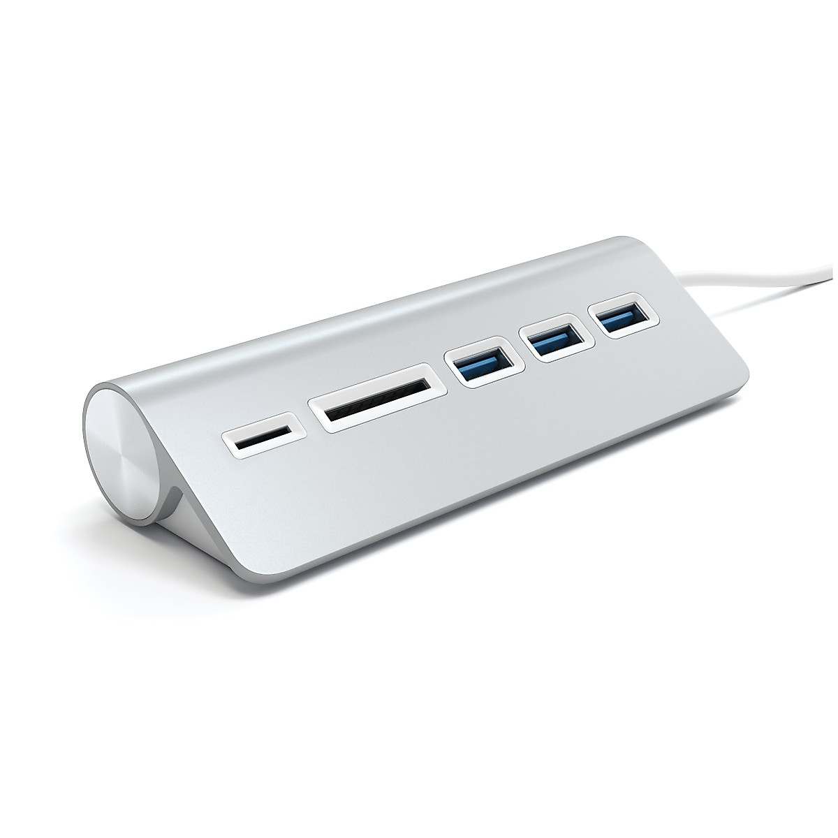 Satechi Aluminum USB 3.0 Hub & Card Reader - Compatible with MacBook Pro, MacBook, iMac, Surface Pro, Dell XPS and More (Silver)