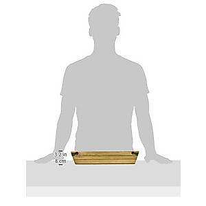 Admired By Nature Natural Wood Small Shallow Rectangle Crate with Metal Corner Design, 019-NTRL