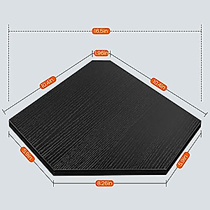 Homode Corner Shelf Wall Mount, Set of 2 Corner Floating Shelves with Wire Hole for TV, Cable Box, Wood Hanging Storage Shelf Organizer for Bathroom Kitchen Living Room Bedroom, Black