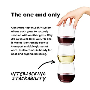 TOSSWARE POP 14oz Vino SET OF 12, Recyclable, Unbreakable & Crystal Clear Plastic Wine Glasses, 12 Count (Pack of 1)