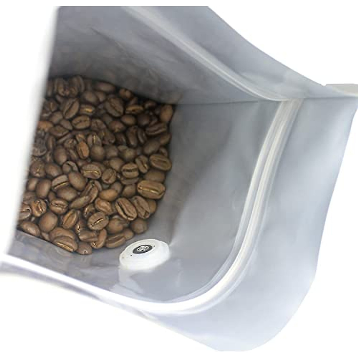 AwePackage High Barrier 5oz Foil Stand up Zipper Pouch Coffee Bag with Valve (Matte Black, 25)