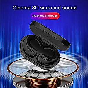 Lightweight Bluetooth Headphones Wireless Earbuds with Wireless Charging Case with Earhooks Headset Built-in Mic for Sport Clear Calls Work Music