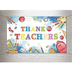 Thank You Teachers Photo Booth Backdrop May Teacher Appreciation Week Party Classroom Decor Photography Background Wall Decoration