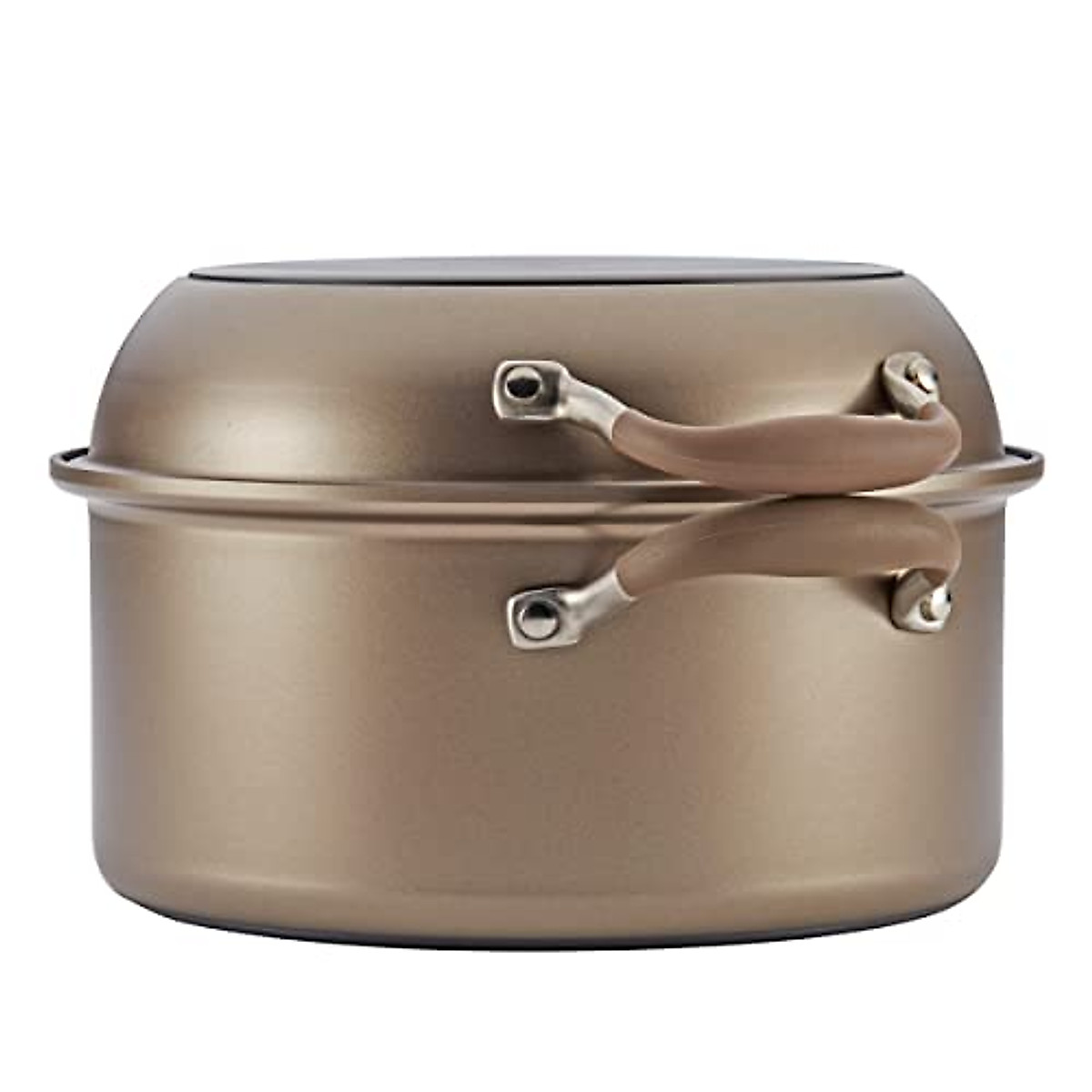 Anolon 83868 Advanced Hard Anodized Nonstick Stockpot / Dutch Oven with Frying / Skillet Pan - 5 Quart and 11 Inch, Bronze Brown