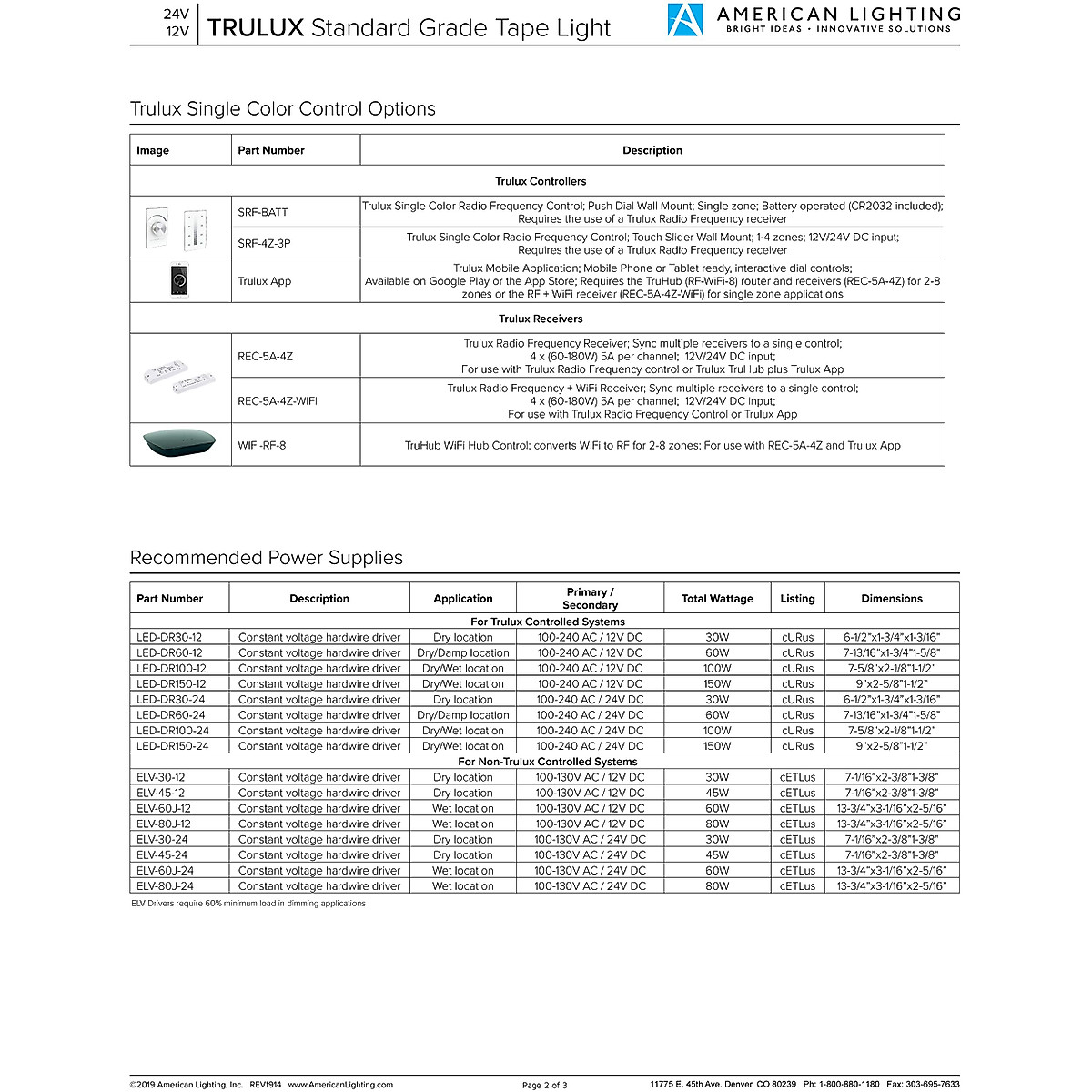 TRULUX STL-WW-100-MASTER STL-WW-100 IP54 Standard Grade LED Tape Light Reel, Reel-100ft, Warm White 3000K