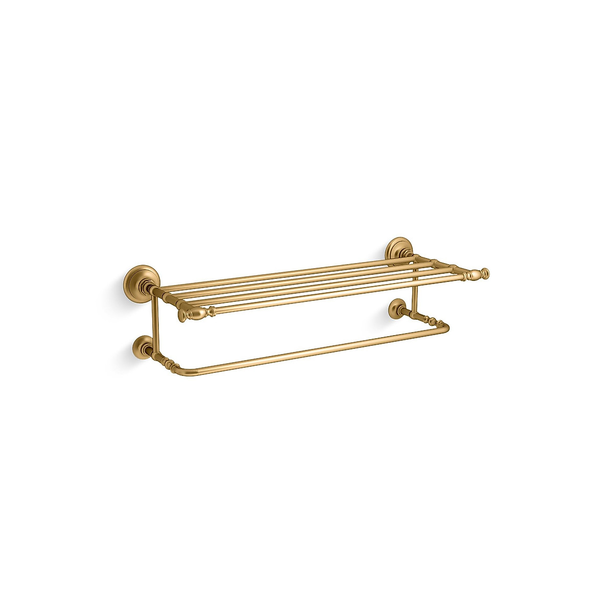 Kohler K-72575-2MB Artifacts Towel Shelf, Vibrant Moderne Brushed Brass