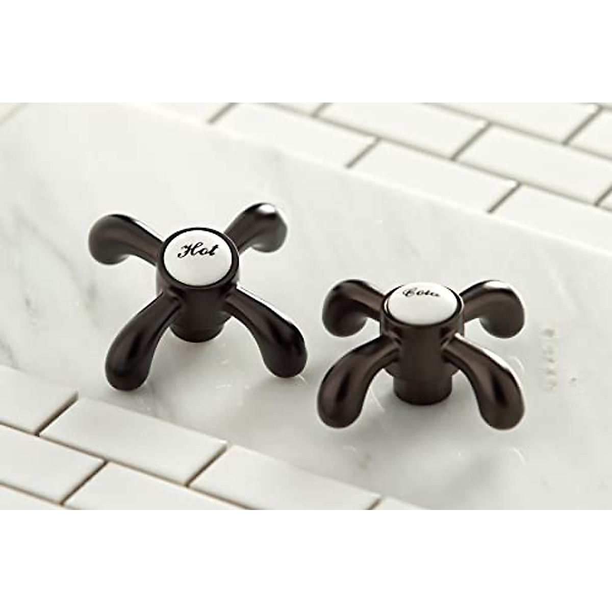 Kingston Brass KB1795TXBS French Country Widespread Kitchen Faucet with Brass Sprayer, Oil Rubbed Bronze,8-1/4 inch Spout Reach