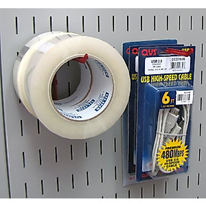 Wall Control Pegboard 6in Reach Extended Slotted Hook Pair - Slotted Metal Pegboard Hooks for Wall Control Pegboard and Slotted Tool Board – Red