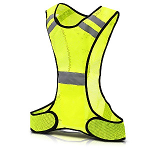 kwmobile Reflective LED Vest - Light Up Vest with 3 LED Lights and Reflector Stripes for Running, Jogging, Cycling at Night