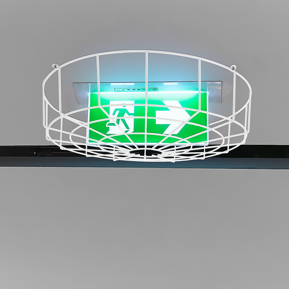 Angoily Wire Guard for Exit Sign Emergency Light Protection Covers Exit Sign Damage Cage Wall Mounted Emergency Signal Metal Wire Guard 14.15 Inch