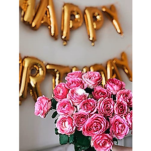 LIOZEOKUN Letter Balloons 16 Inch Mylar Foil Alphabet Letter A-Z Balloons Set for Wedding Birthday Party Decoration Banner Custom Phrase 26 Pieces (Gold)