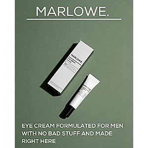 MARLOWE. No. 127 Mens Eye Cream with Vitamin C, Caffeine and Moisturizing Squalane for Puffiness, Wrinkles & Dark Circles, Targeted Under Eye Skin Care, 0.5 FL Oz