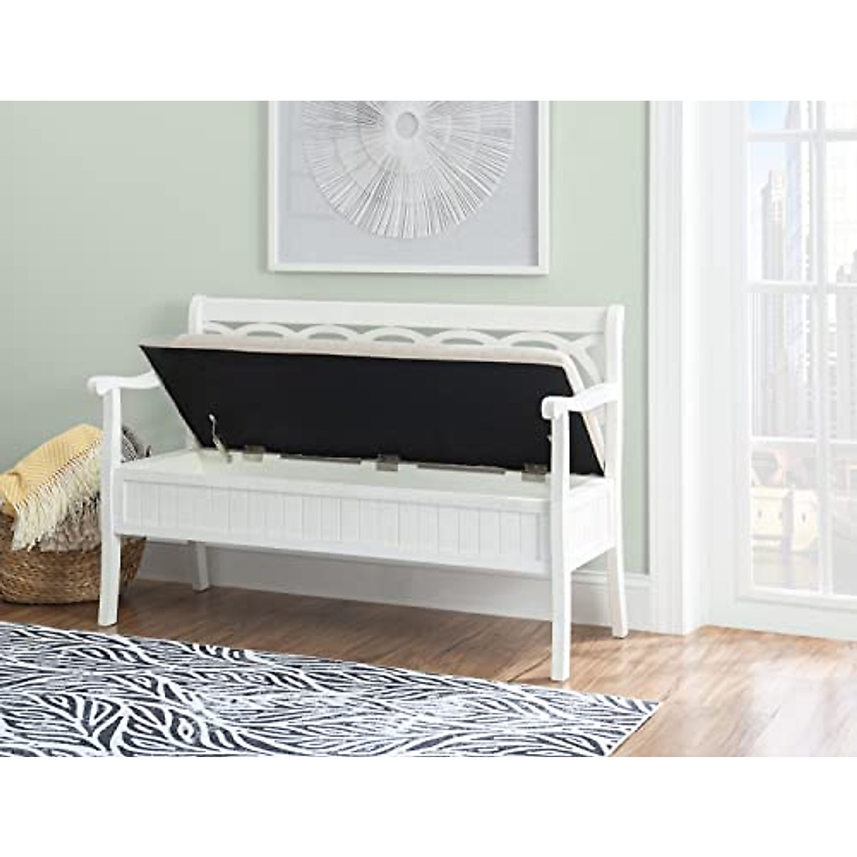 Powell Furniture Elliana Bench, White