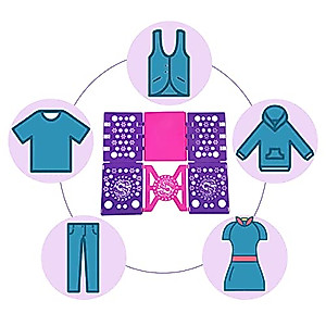 3 Color Optional T Shirt Folder Board Shirt Folding Board Durable Plastic Clothing Folder for Adults and Children Fast Folding Clothing Aids