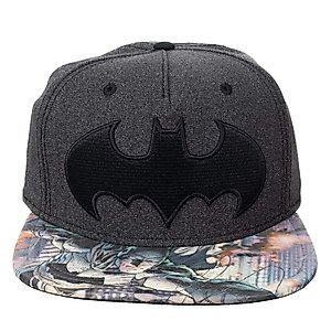 Batman Embriodered Logo Sublimated Bill Snapback Black